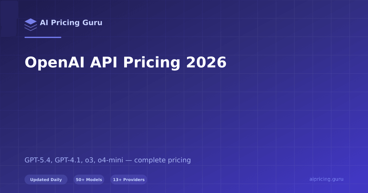 OpenAI API Pricing 2026: GPT-5.5, GPT-5.4, o3 & All Models | AI Pricing ...